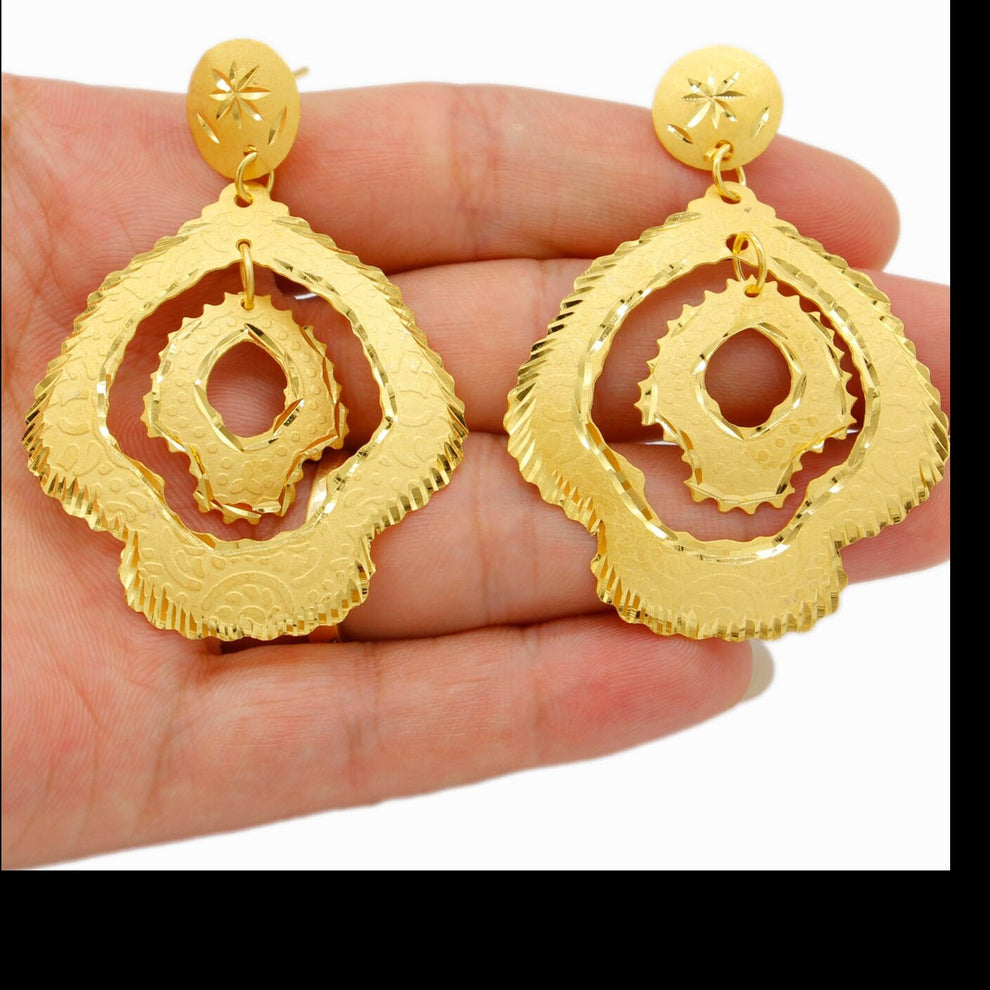 24K Dubai Gold Earrings – VeilsGalore